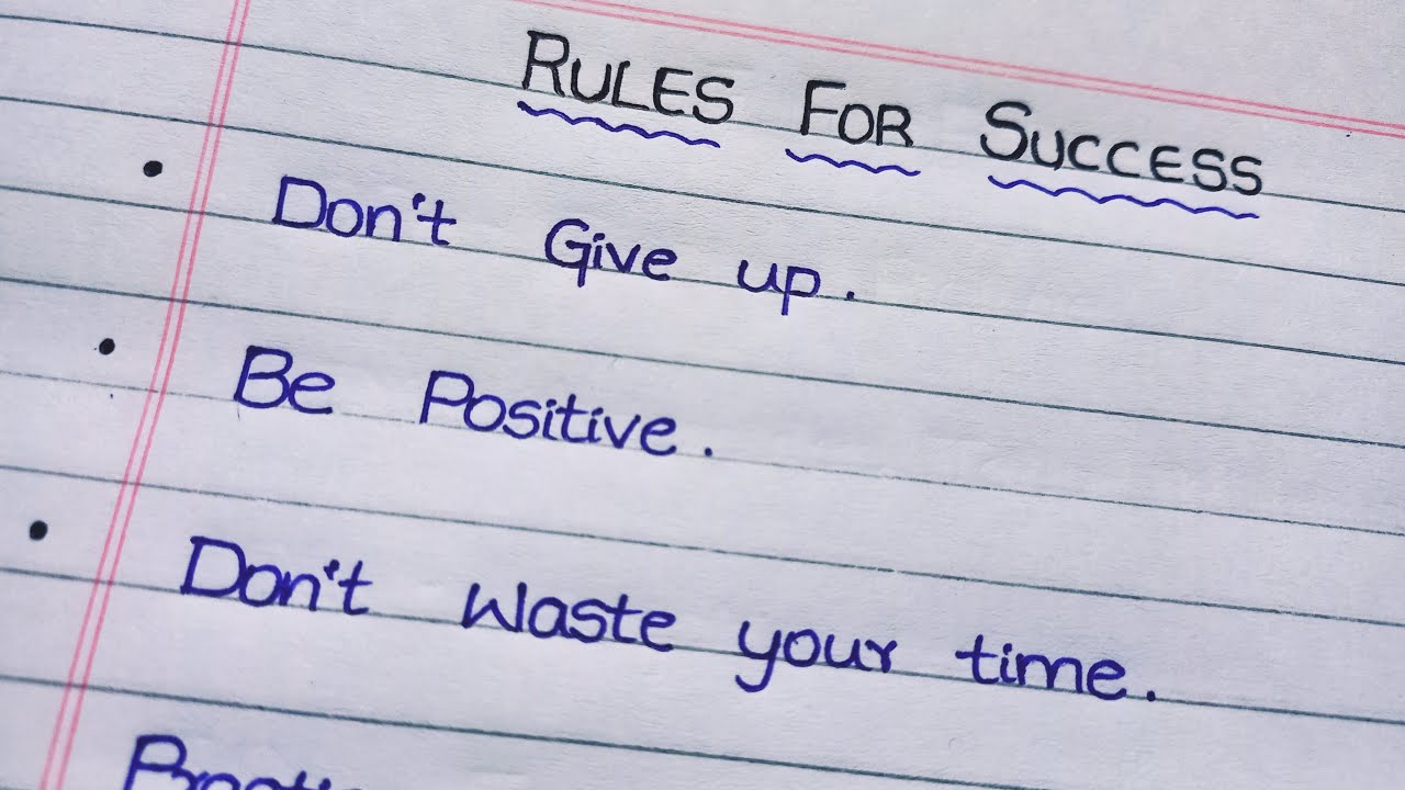 RULES FOR SUCCESS IN LIFE || SUCCESS IN OUR LIFE || - YouTube