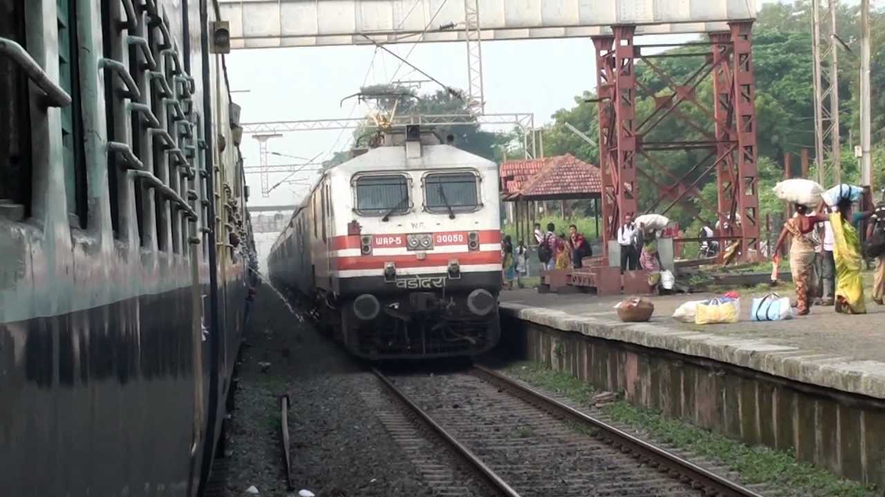 12009 Shatabdi Express Overtaking Gujarat Express!!!!! - YouTube
