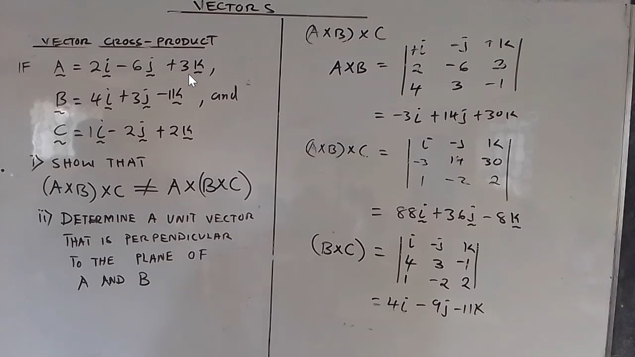 ENGINEERING MATHEMATICS | VECTOR CROSS PRODUCT | UNIT NORMAL VECTOR ...