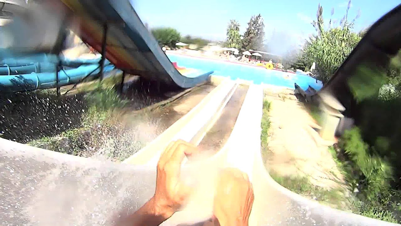 Scary Fall Water Slide at Limnoupolis Water Park - YouTube