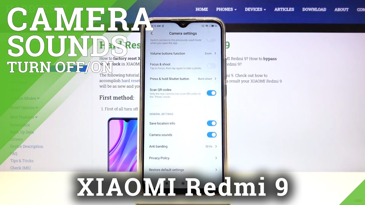Activate / Turn Off Camera Shutter Sounds - XIAOMI Redmi 9 and Camera ...