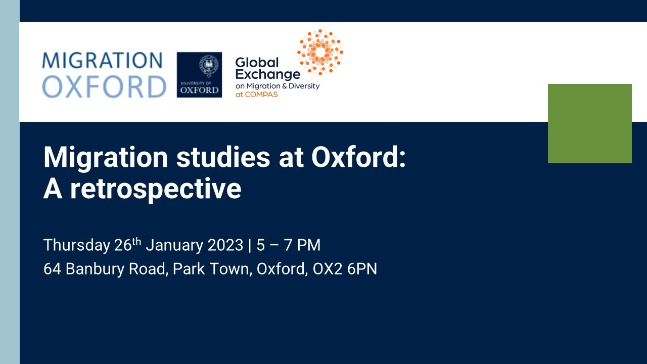 Migration Studies at Oxford by Robin Cohen and Nick Van Hear - YouTube