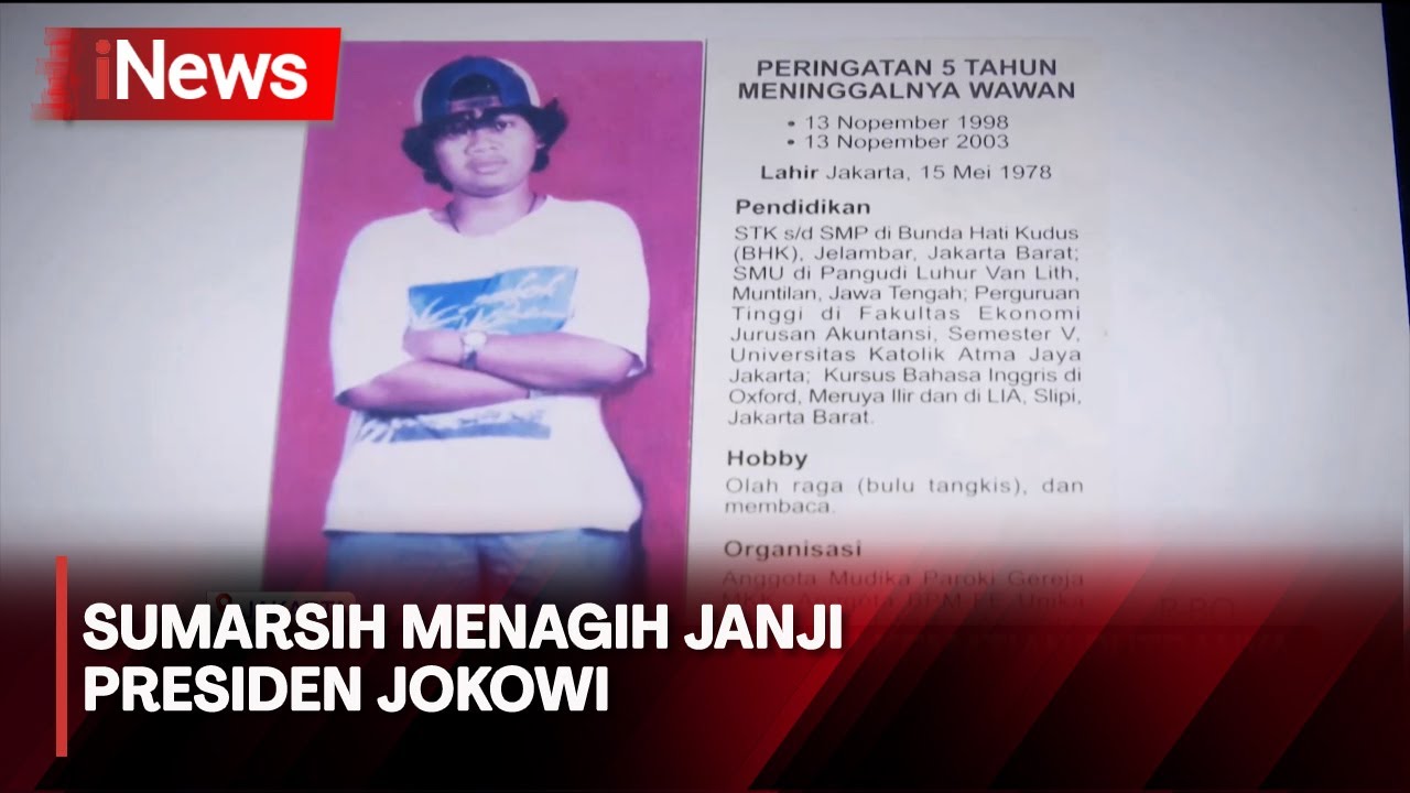 Sumarsih, Ibunda Wawan Korban Peristiwa Semanggi I 1998 hingga kini ...