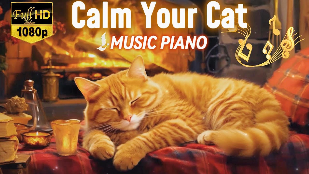 Cozy PIANO music and a cat sleeping near the fire Guaranteed complete ...