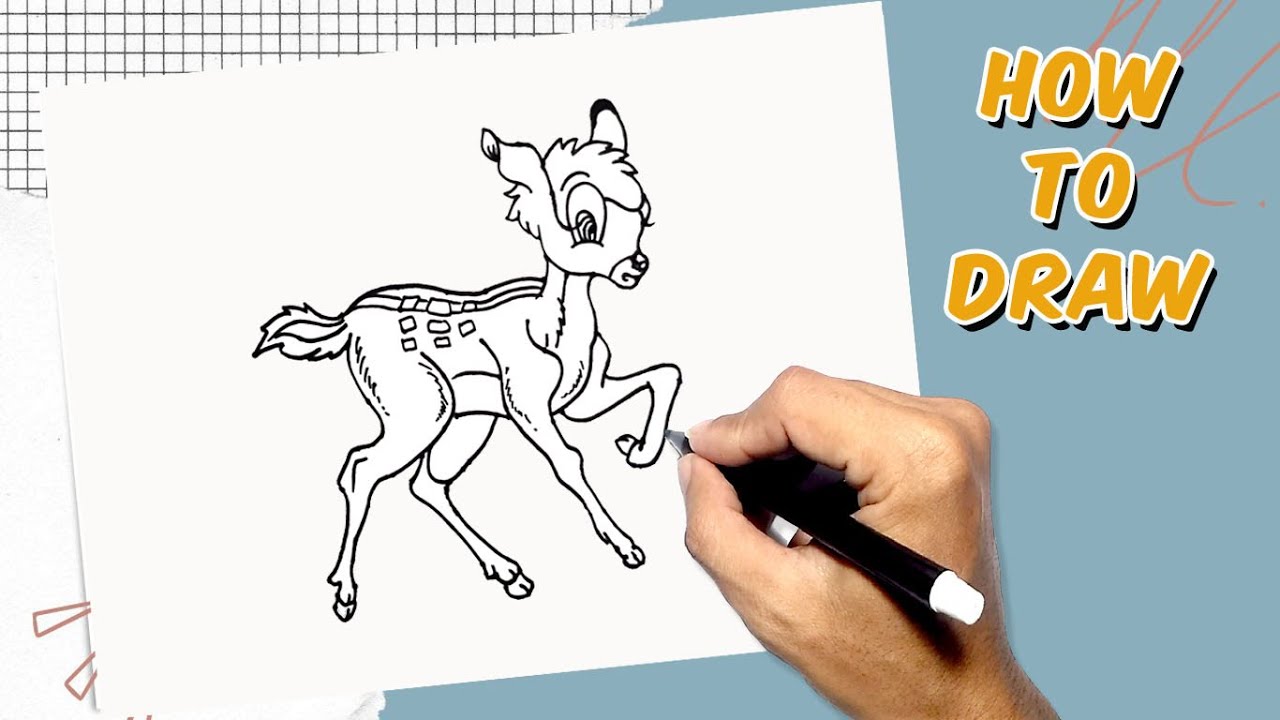 How to Draw Bambi step by step - YouTube
