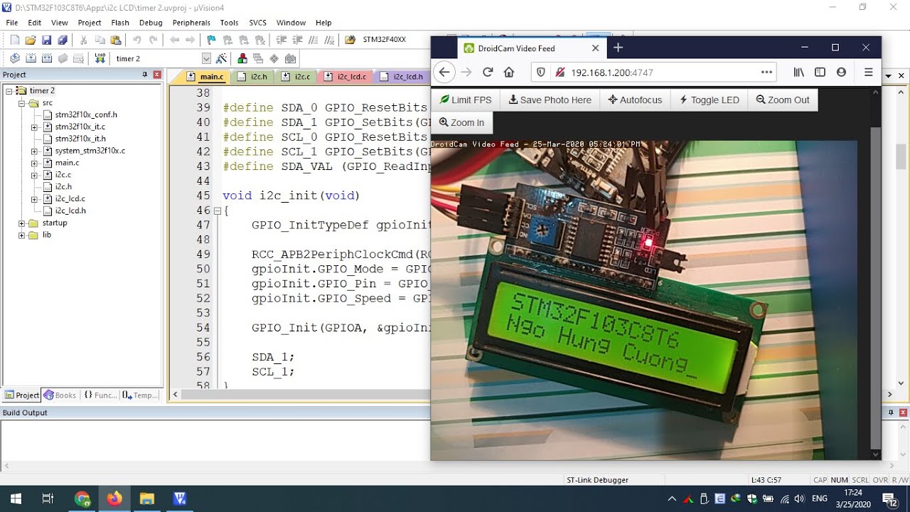 Stm32f103c8t6 Giao Tiếp I2c Lcd Thư Viện Standard Giải Thích Chi Tiết Vidoe