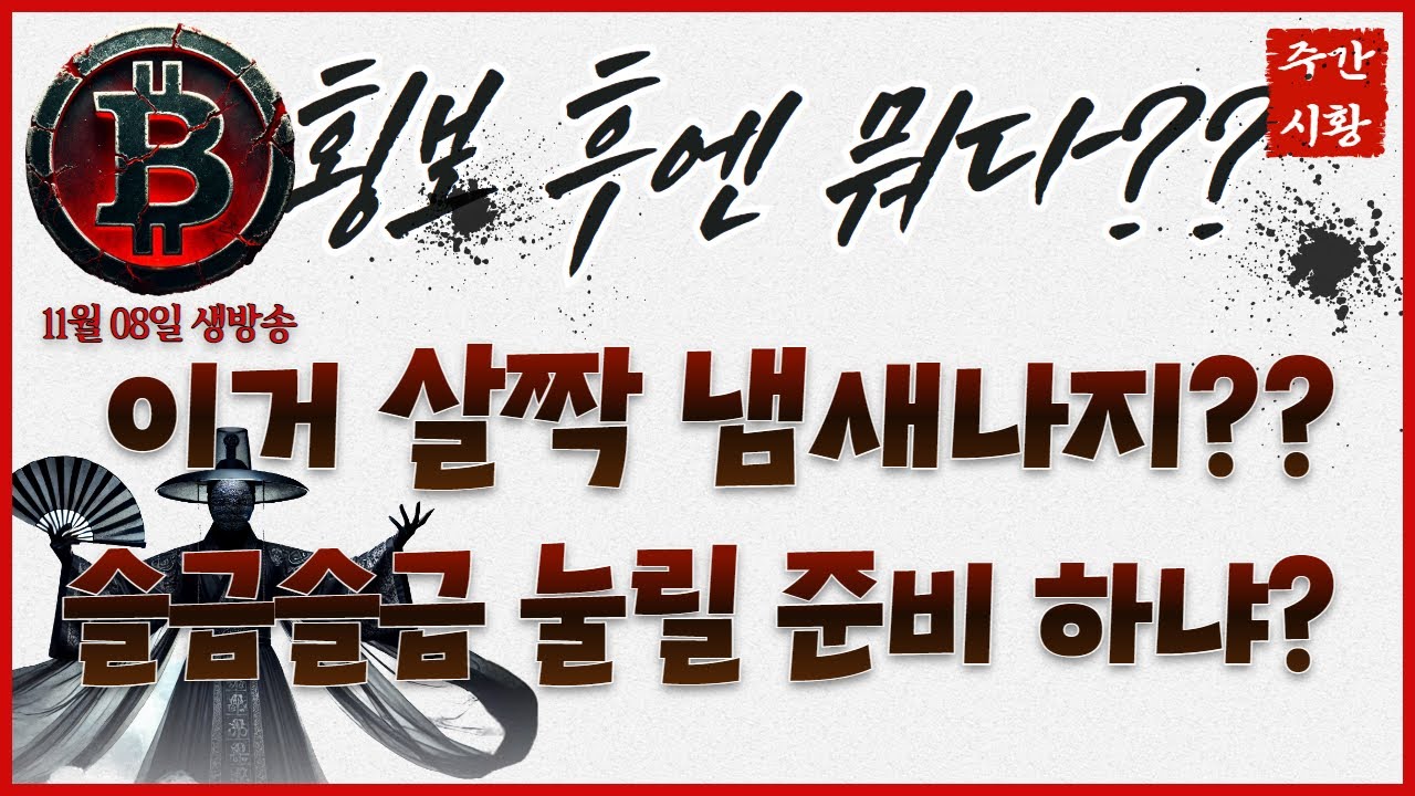 11월 8일 실시간방송 비트코인 횡보 후엔 뭐다 슬금슬금 냄새나는 자리가 왔다 차트무당마코 리플 이더리움 마코