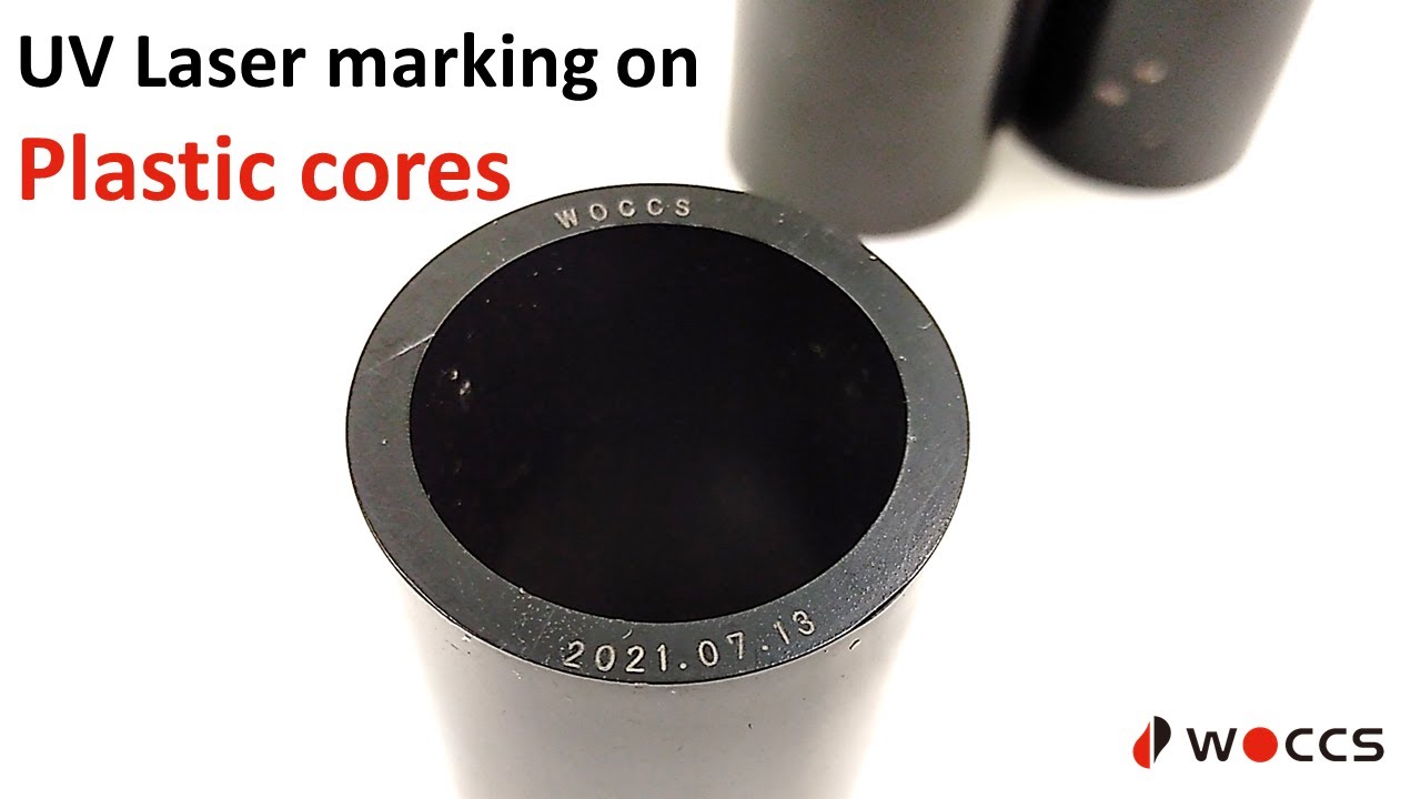 UV Laser marking on plastic cores - YouTube