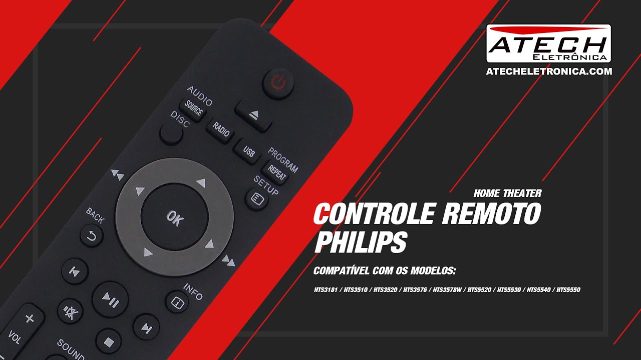 Controle Remoto Philips LE-7904 / LE7904 (780339) - YouTube
