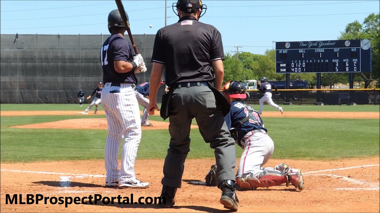 Gleyber Torres (Yankees) vs. Jason Hursh (Braves) - 2018 MiLB ST - YouTube