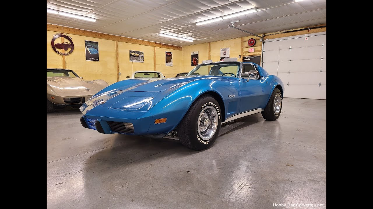 1975 Bright Blue Corvette For Sale - YouTube