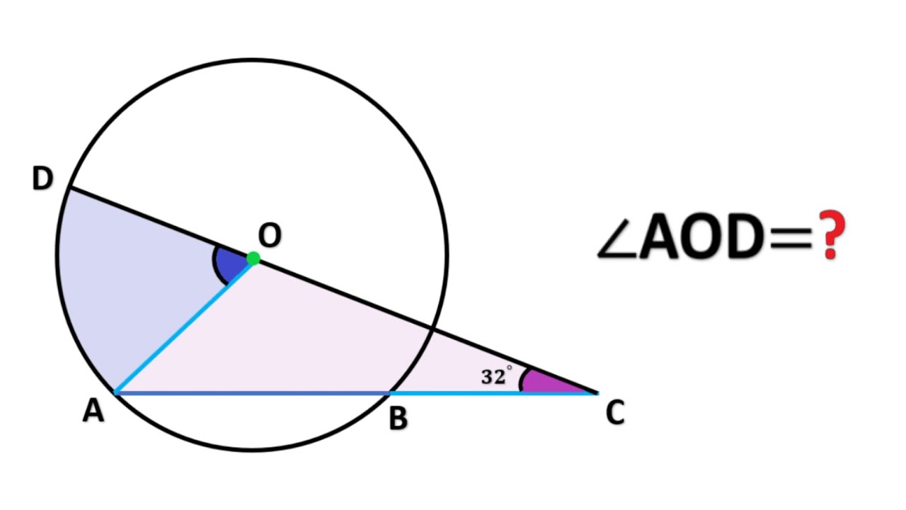 Find angle AOD. - YouTube