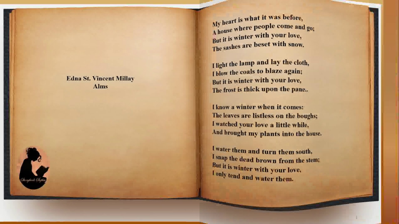 Edna St. Vincent Millay - Alms (audio with text) - YouTube