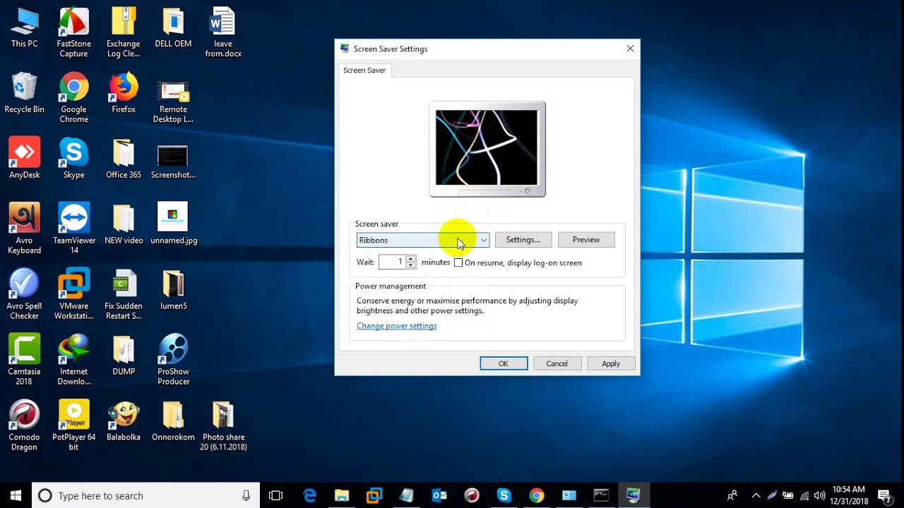 Enable And Disable Screensaver in Windows 10 - YouTube