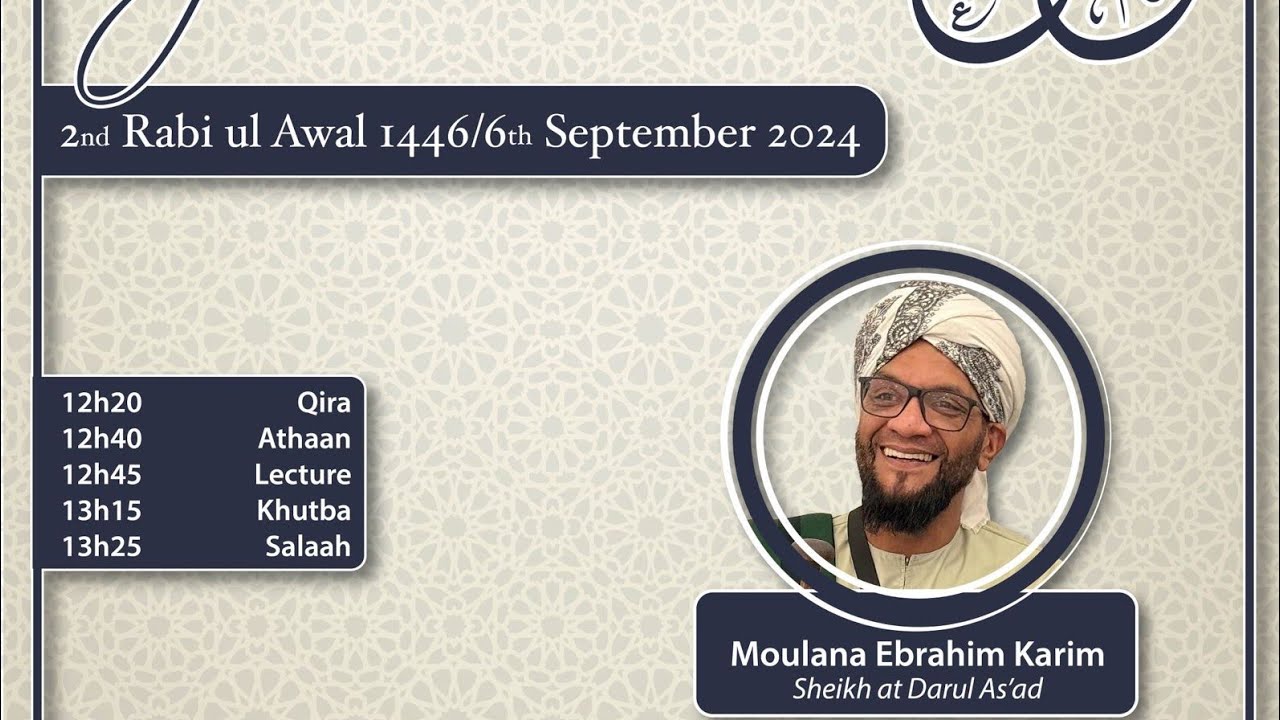 Jumuah proceedings conducted by Mln Ebrahim Karim - YouTube
