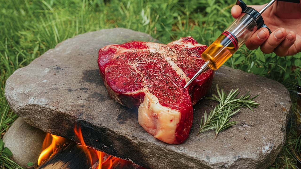 Outdoor Cooking Perfection: Whiskey Steak on Fire 🔥 - YouTube