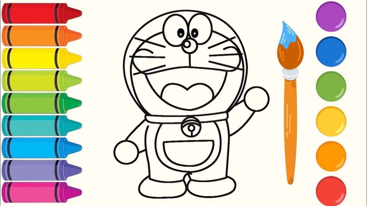 DORAEMON, Coloring for Toddlers | Learn to Color and Recognize Colors ...