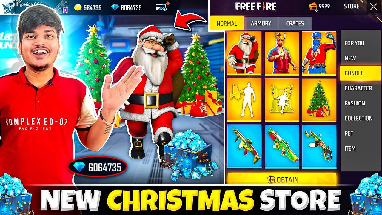 Free Fire New Christmas Store All New Santa Bundle And Gun Skins😍 In 9 ...