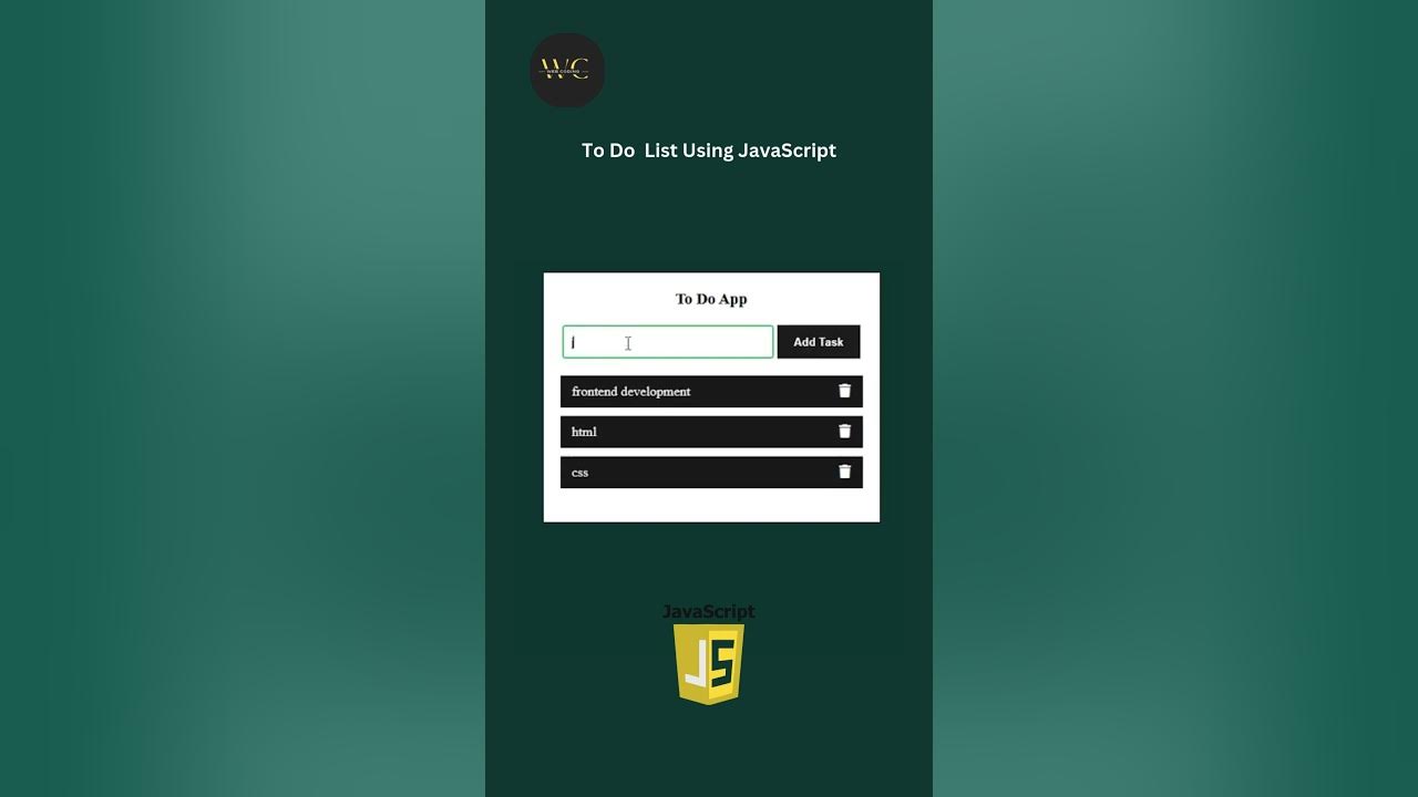 Todo List Using Html Css Javascript To Do App Javascript Javascriptprojects Todolist Coding