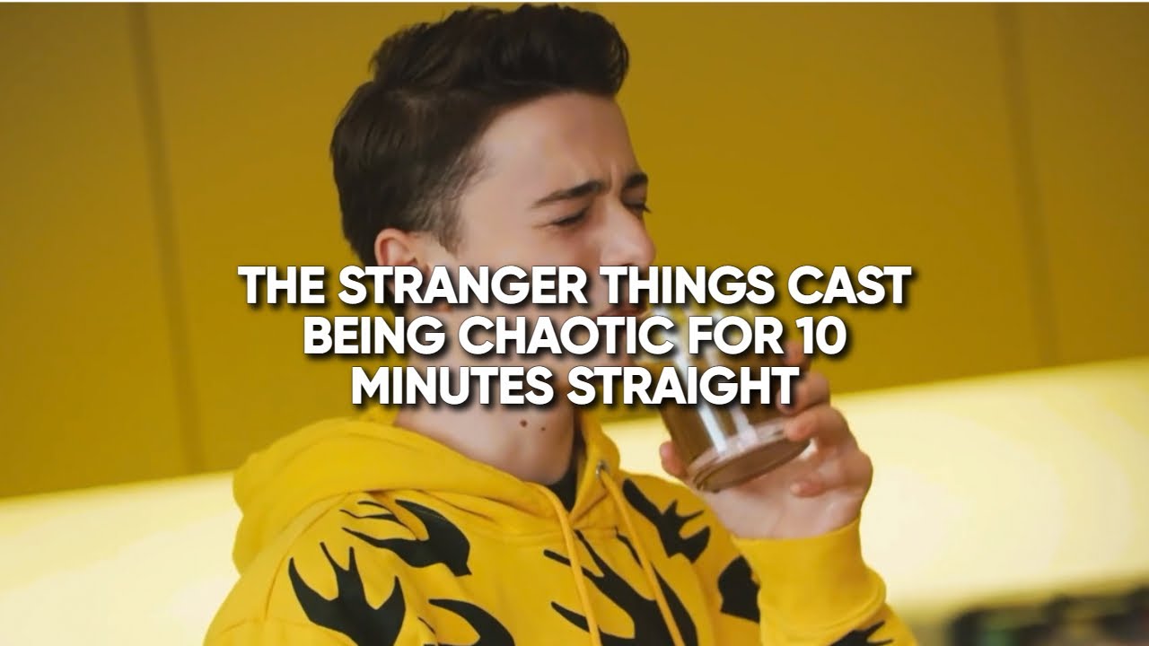 the stranger things cast being chaotic for 10 minutes straight - YouTube