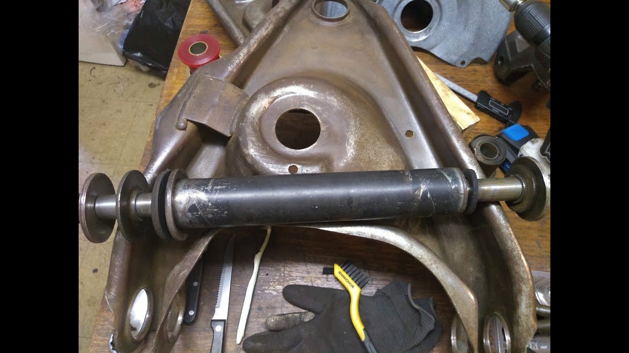 Chevy Van G10 G20 lower control arm bushing removal - YouTube