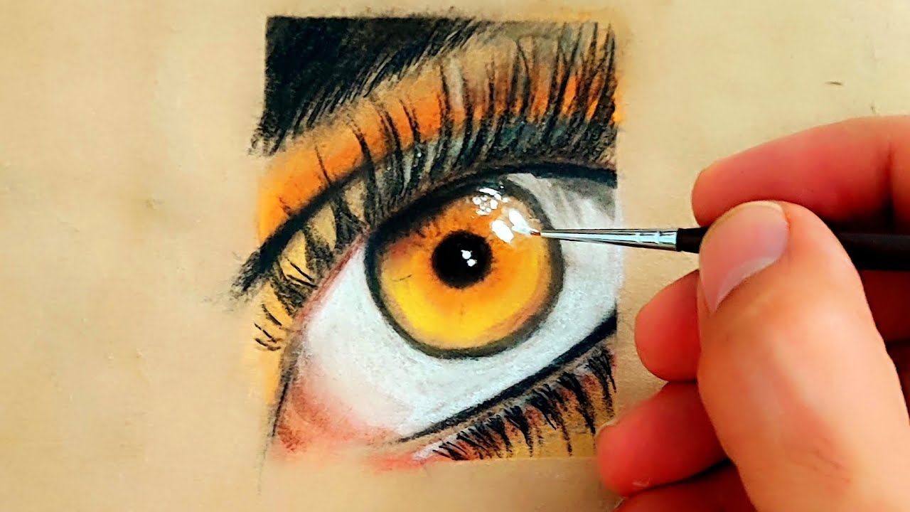 Soft Pastel Eye Drawing Time-lapse | Realistic Eye for Beginners - YouTube