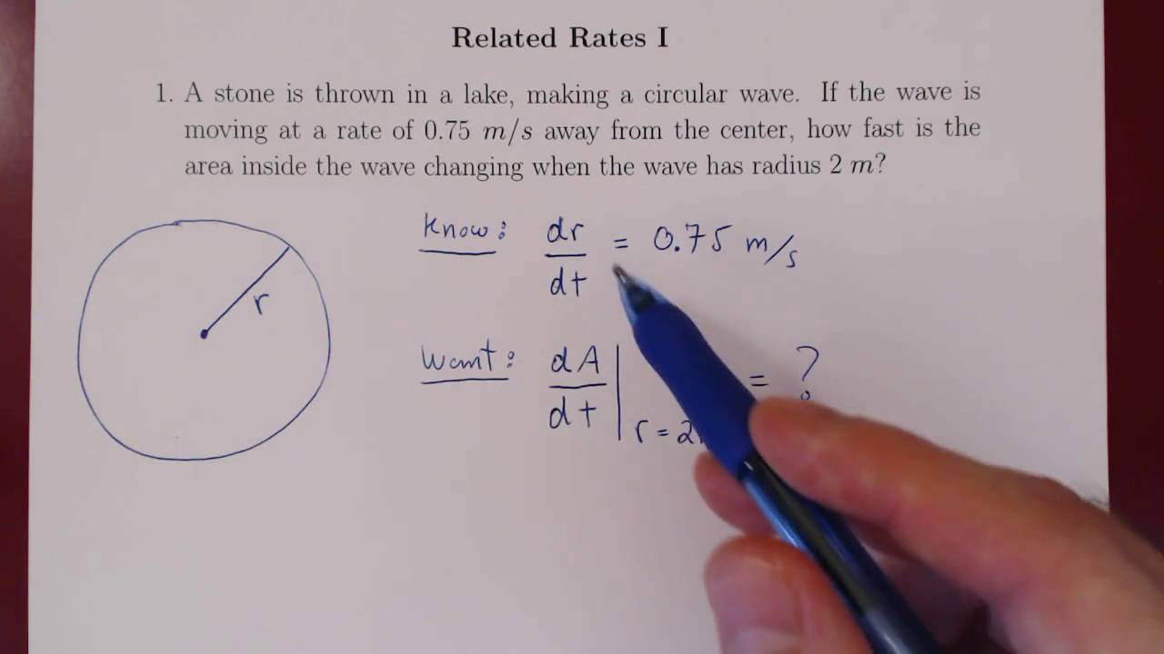 Related Rates - Example 1 - YouTube