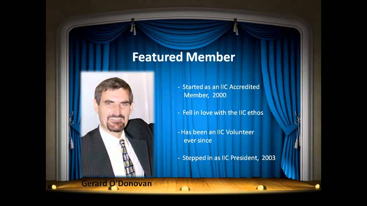 IIC Member Feature: Gerard O'Donovan - YouTube