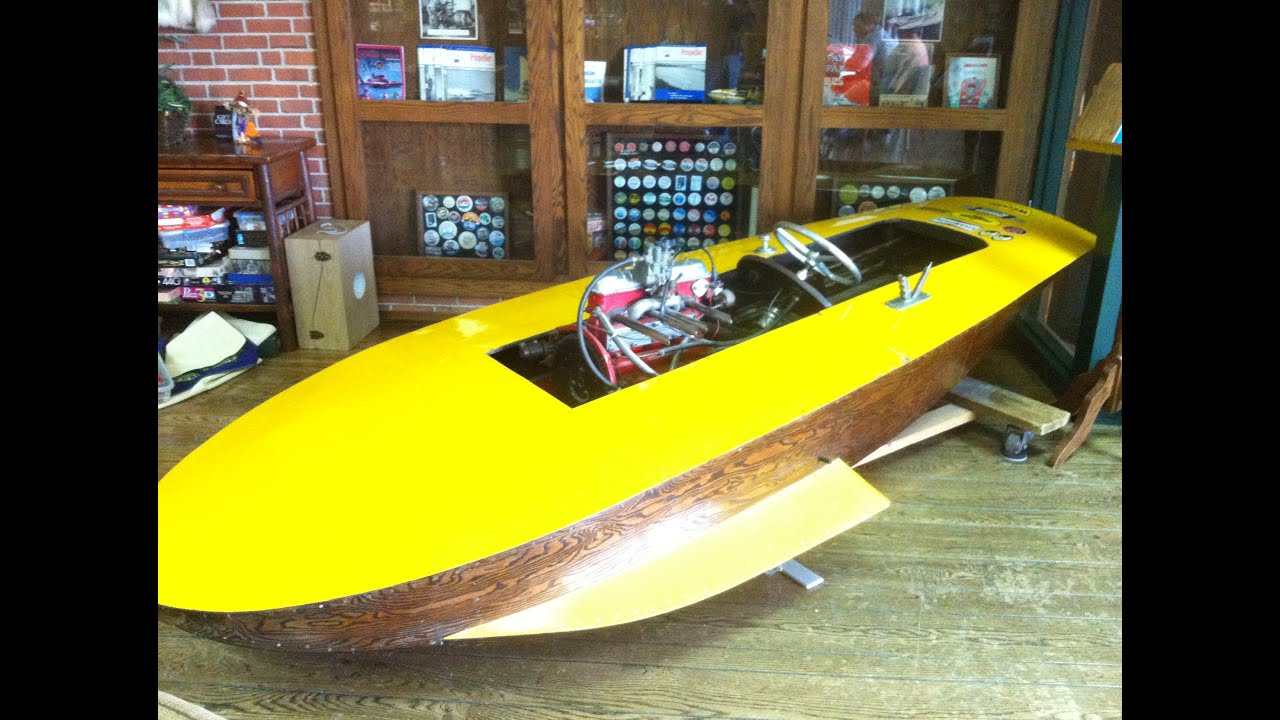 1946 48 cubic inch Limited Class Hydroplane Boat Madison, IN - YouTube