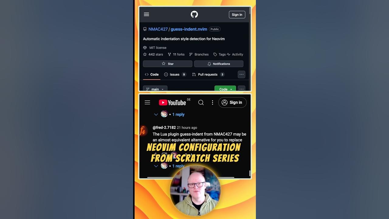 guess-indent.vim - Neovim Configuration from Scratch #neovim #fromscratch #community - YouTube