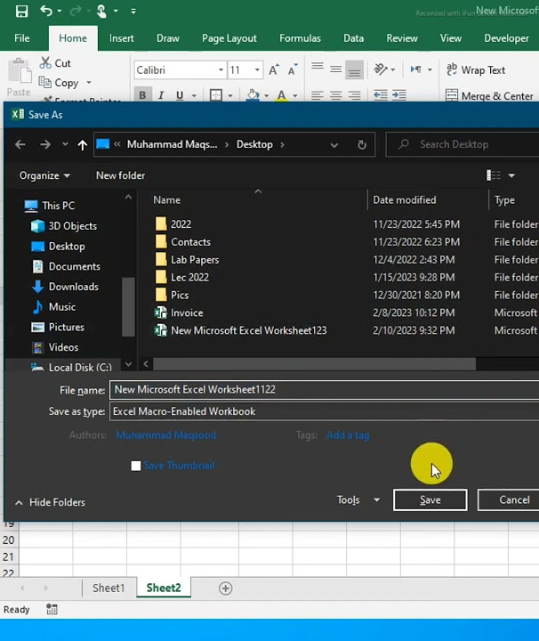 Save Macro Enabled Workbook As Xlsx Macro Enabled Excel File Ko Save Krain Youtube