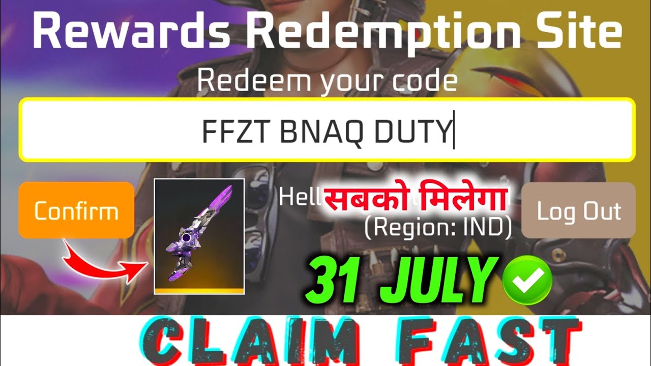 FREE FIRE REDEEM CODE TODAY 31 JULY | FF REWARDS REDEEM CODE | FF ...