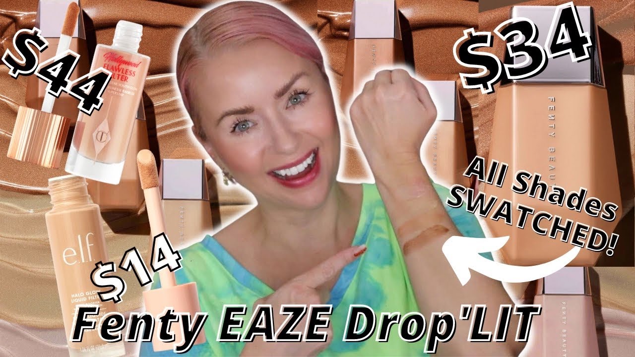 NEW Fenty EAZE DROP'LIT All Over Glow SWATCHES + DEMO + DUPES! Steff's ...