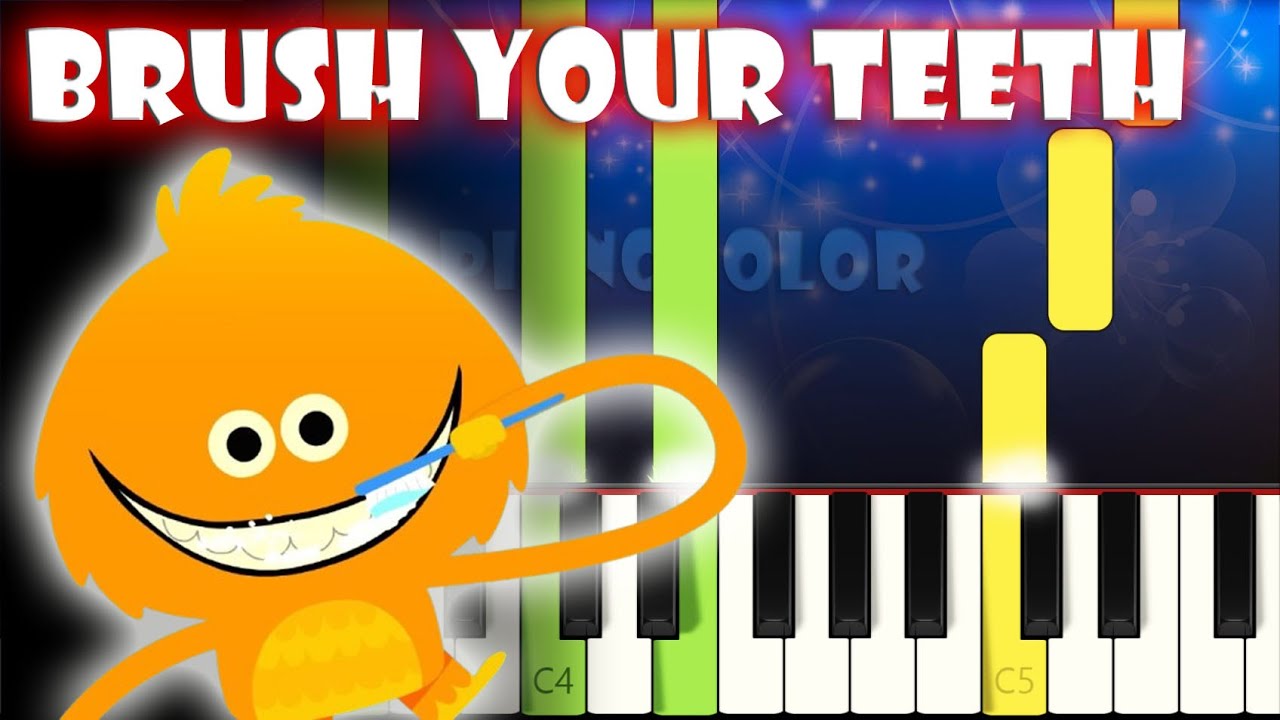 Brush Your Teeth - Super Simple Songs | Piano Tutorial | Karaoke - YouTube
