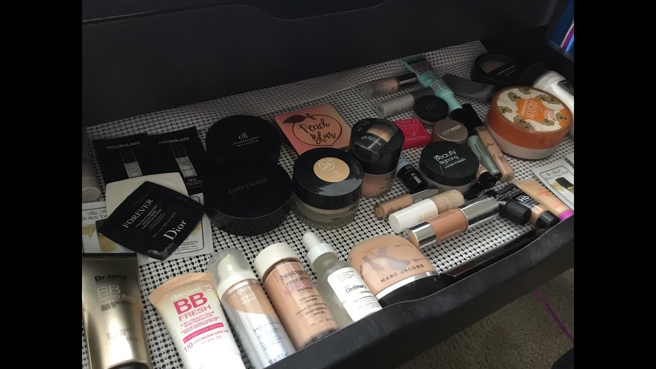 2019 Makeup Declutter: Foundation, Powder, Primer, and Concealer - YouTube