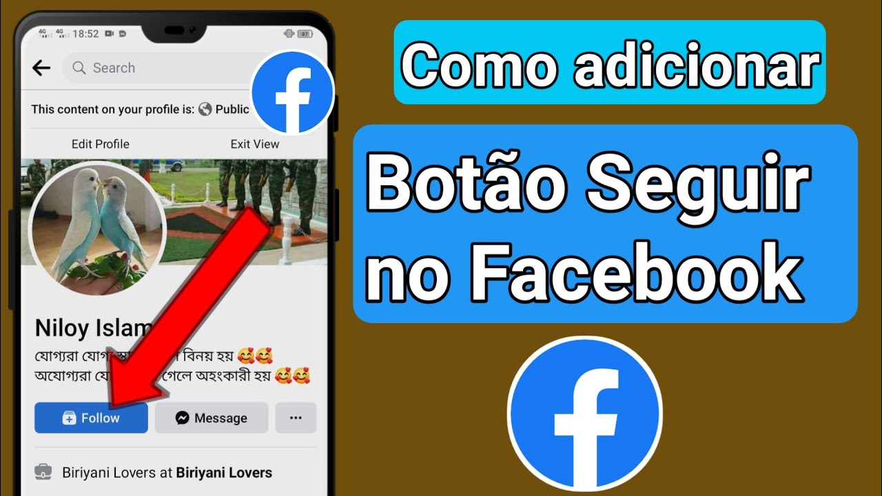 Botão Seguir do Facebook no Perfil | Como adicionar o botão Seguir no ...