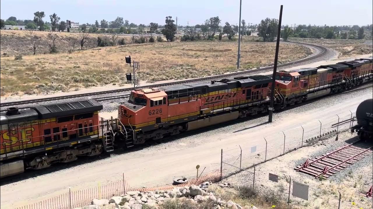 BNSF 5639 BNSF 6226 BNSF 4409 BNSF 8225 and BNSF 7344 at West Colton Switch Yard - YouTube