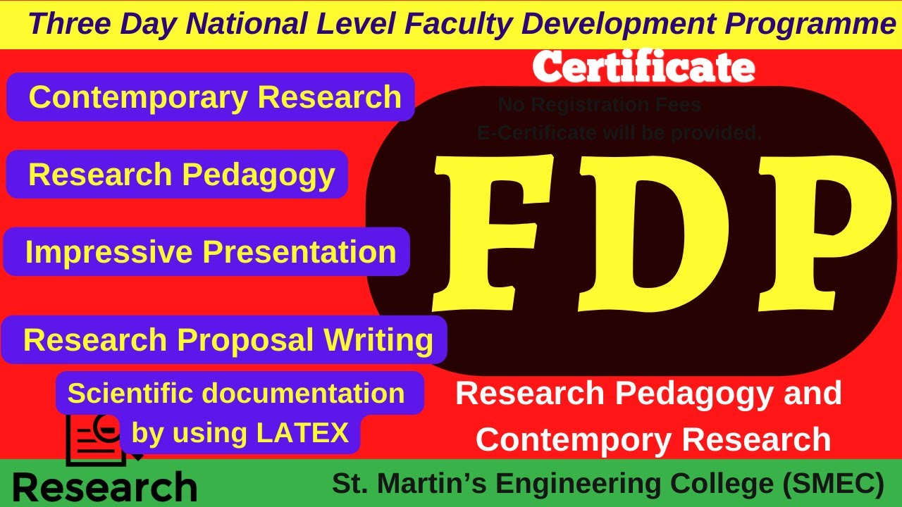 FDP | Research Pedagogy | Contempory Research | research proposal writing | Scientific ...