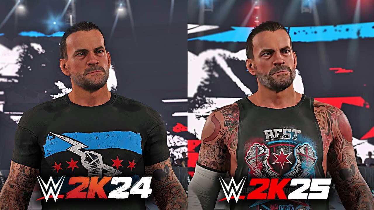 WWE 2K24 vs WWE 2K25 Entrance Comparison | Ft. CM Punk, Cody Rhodes ...