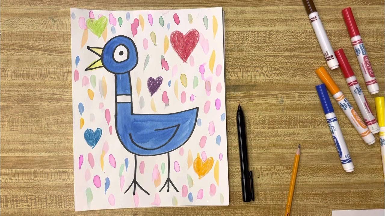 Let’s Draw Mo Willems Pigeon - YouTube