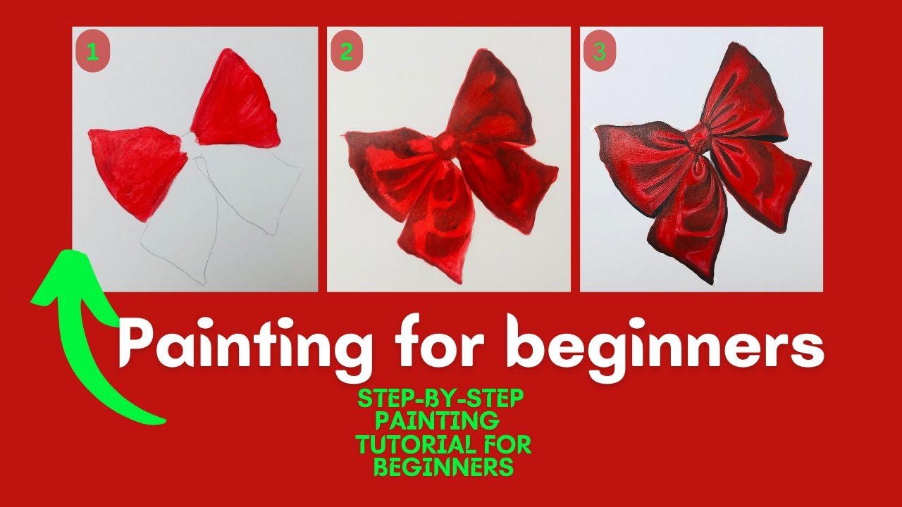 painting for Beginners / painting an easy peasy bow/ #Painting idea # ...