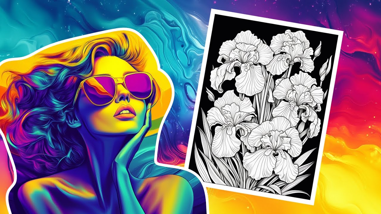 Color with Me Irises Coloring Book - YouTube