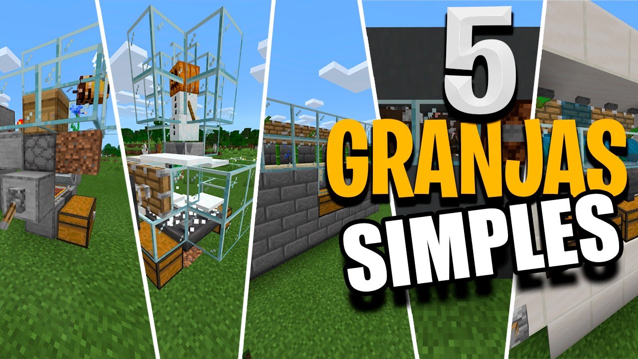 5 GRANJAS simples Minecraft Bedrock | Parte 2 - YouTube