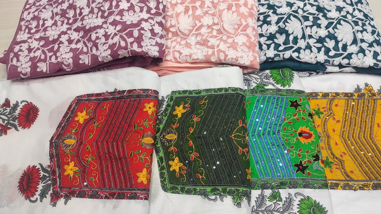 puja special gorgeous cotton work party three piece collection. - YouTube