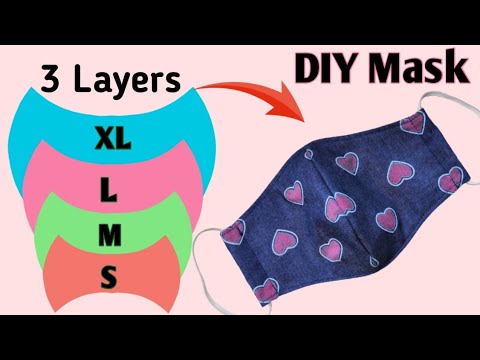 DIY Face Mask Very Easy Pattern Sewing Tutorial | How to Sew a 3 Layer ...