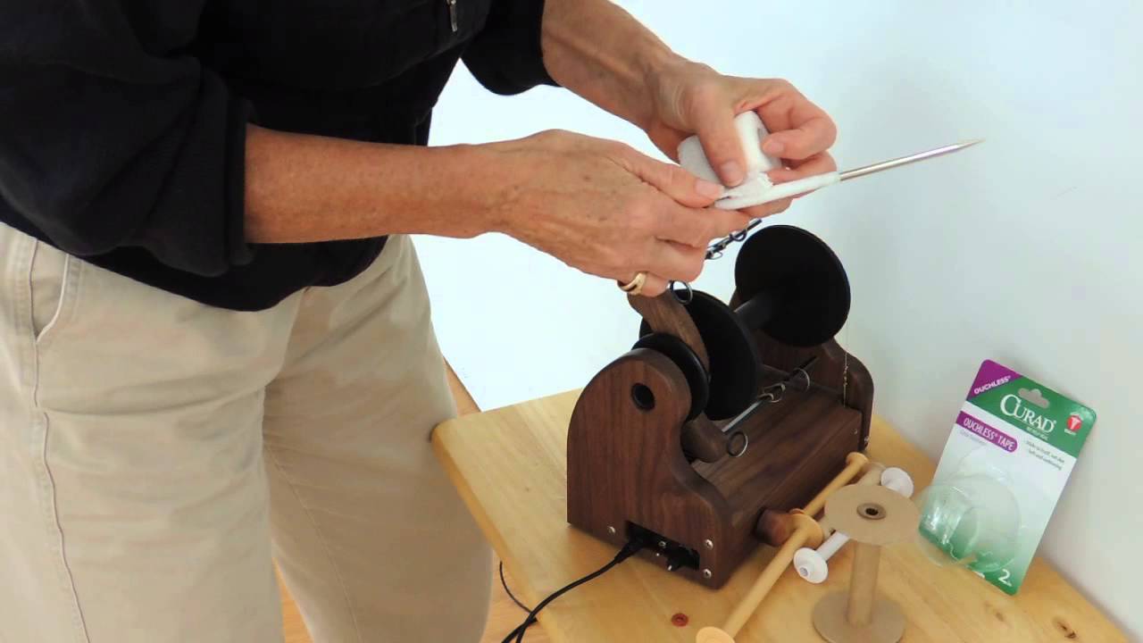 HansenCrafts quill as bobbin winder - YouTube