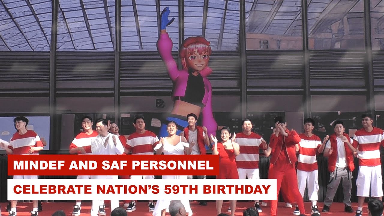 MINDEF and SAF Personnel Celebrate Nation's 59th Birthday - YouTube