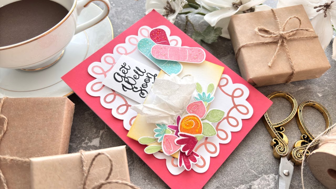 Feel Better Card with Tissue Box and Bandaids | Papertrey Ink - Get ...