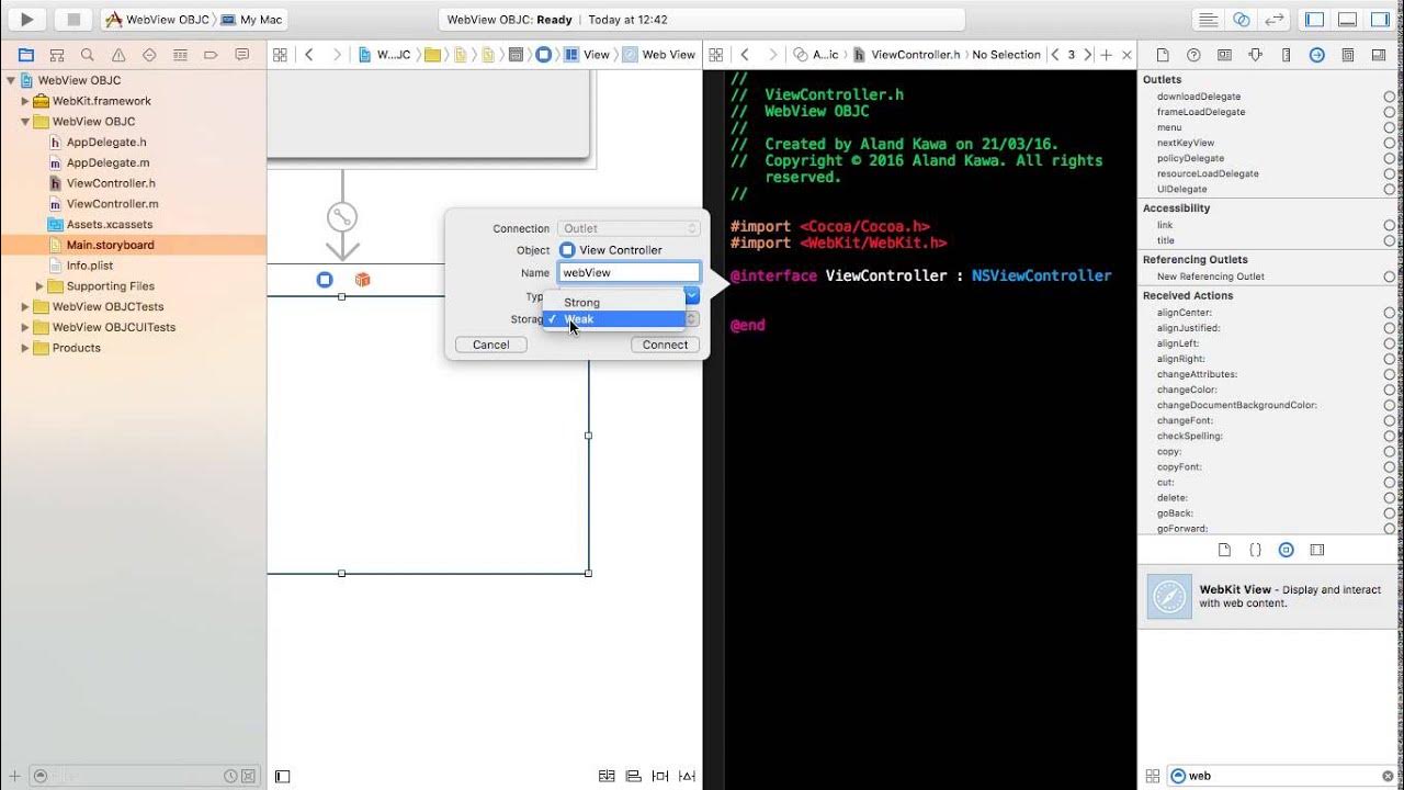 Cocoa Objective C Uiwebview Tutorial Youtube