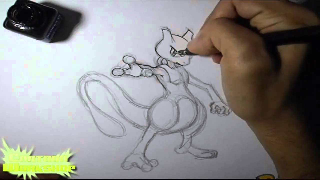 How to draw Mewtwo [Pokemon] - YouTube